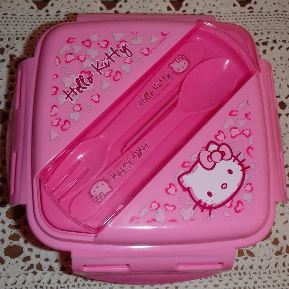 Hello Kitty | Dining | Hello Kitty Snacksandwich Box With Fork And ...